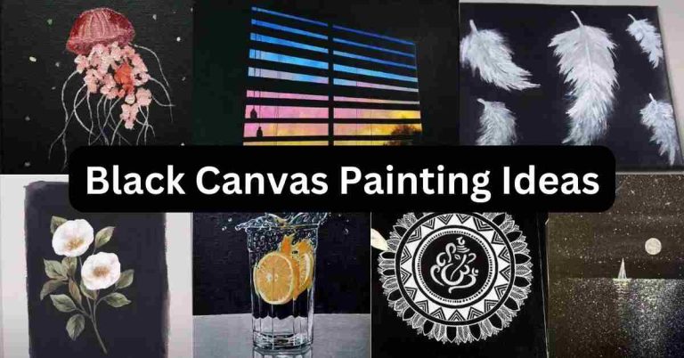 54 Easy Black Canvas Painting Ideas For You | Acrylic Painting School