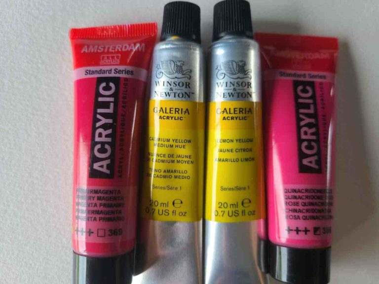 What Color does Pink and Yellow Make Mixed? Real Swatches | Acrylic ...