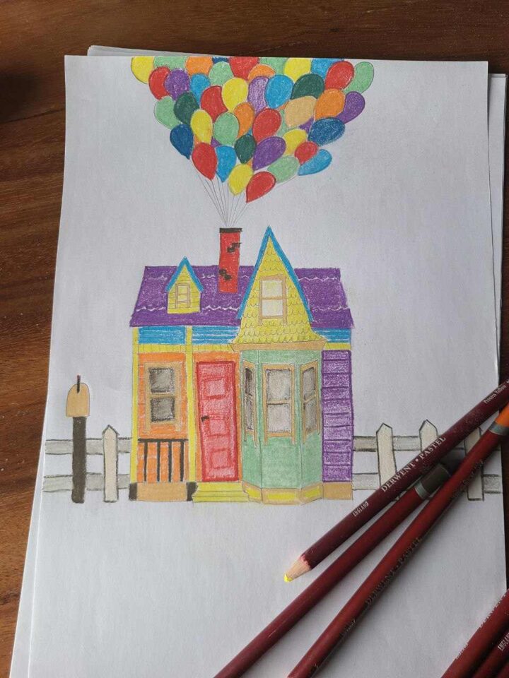 Easy Up House Drawing Step By Step [Detailed Tutorial] | Acrylic ...