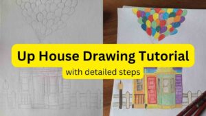 Easy Up House Drawing Step By Step [Detailed Tutorial] | Acrylic ...