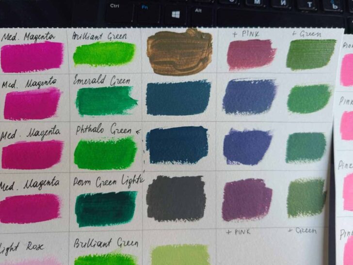 What Color Do Pink And Green Make? From Grey To Purple (Swatches ...