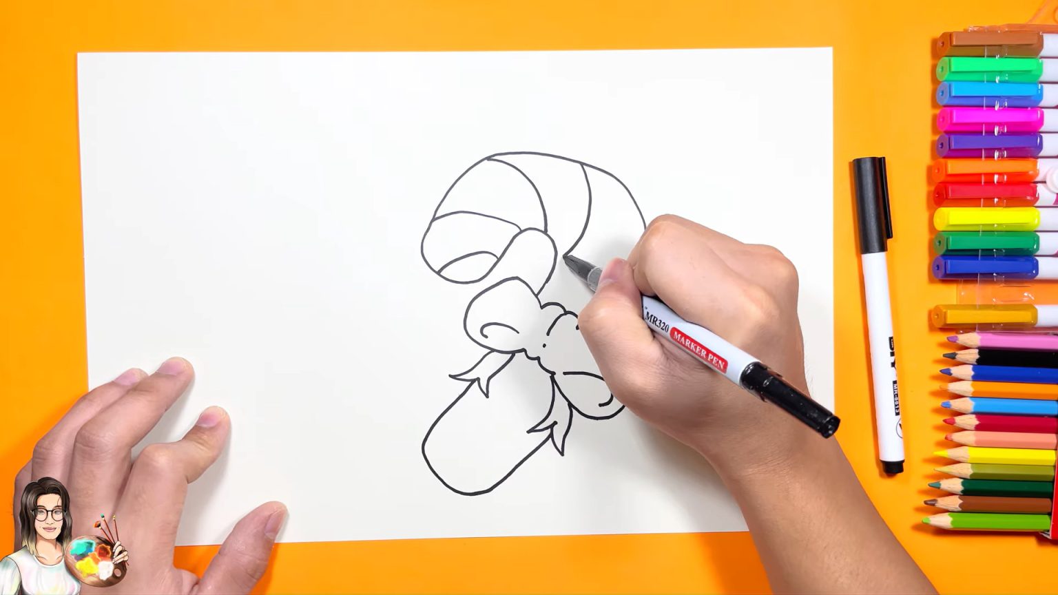 How to Draw a Candy Cane | Acrylic Painting School