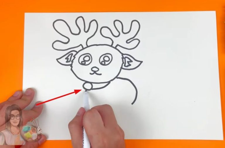 How To Draw A Reindeer - Printable + Video | Acrylic Painting School