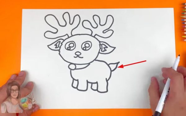 How To Draw A Reindeer - Printable + Video | Acrylic Painting School