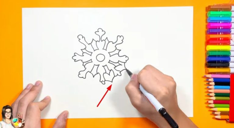 How To Draw A Snowflake - Easy Tutorial | Acrylic Painting School