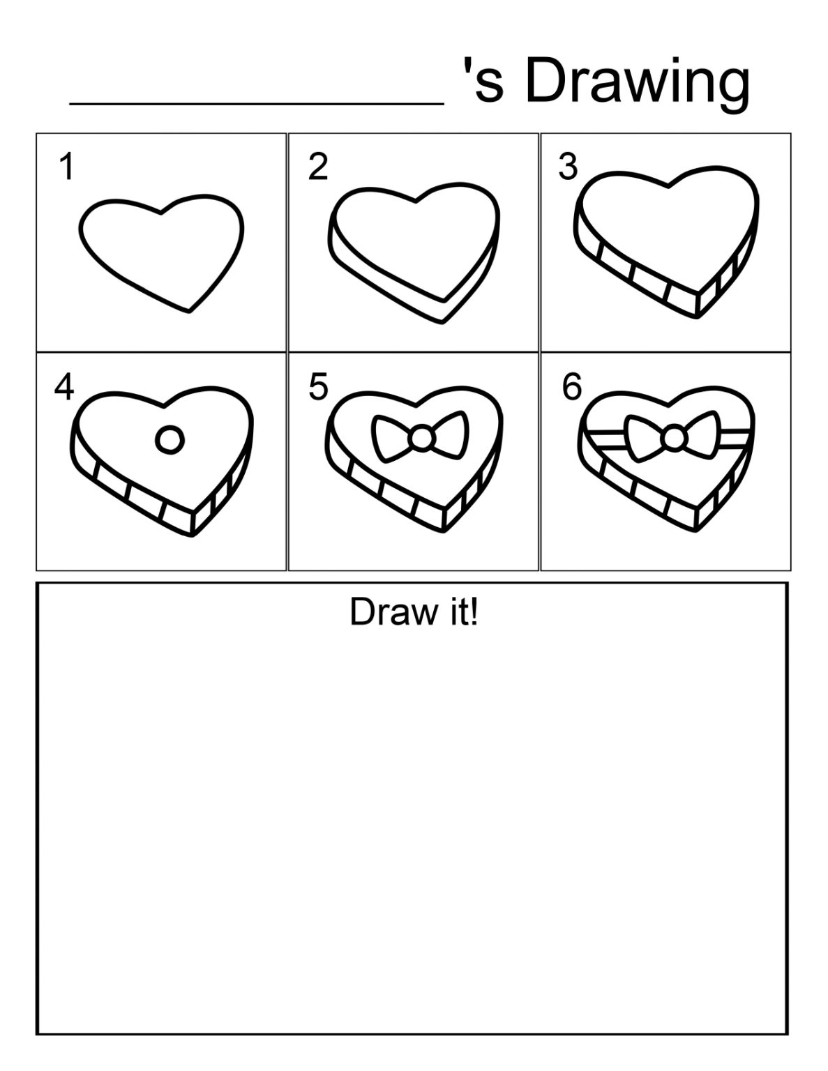 12 Valentine Directed Drawings For Kids (Free Download) | Acrylic ...