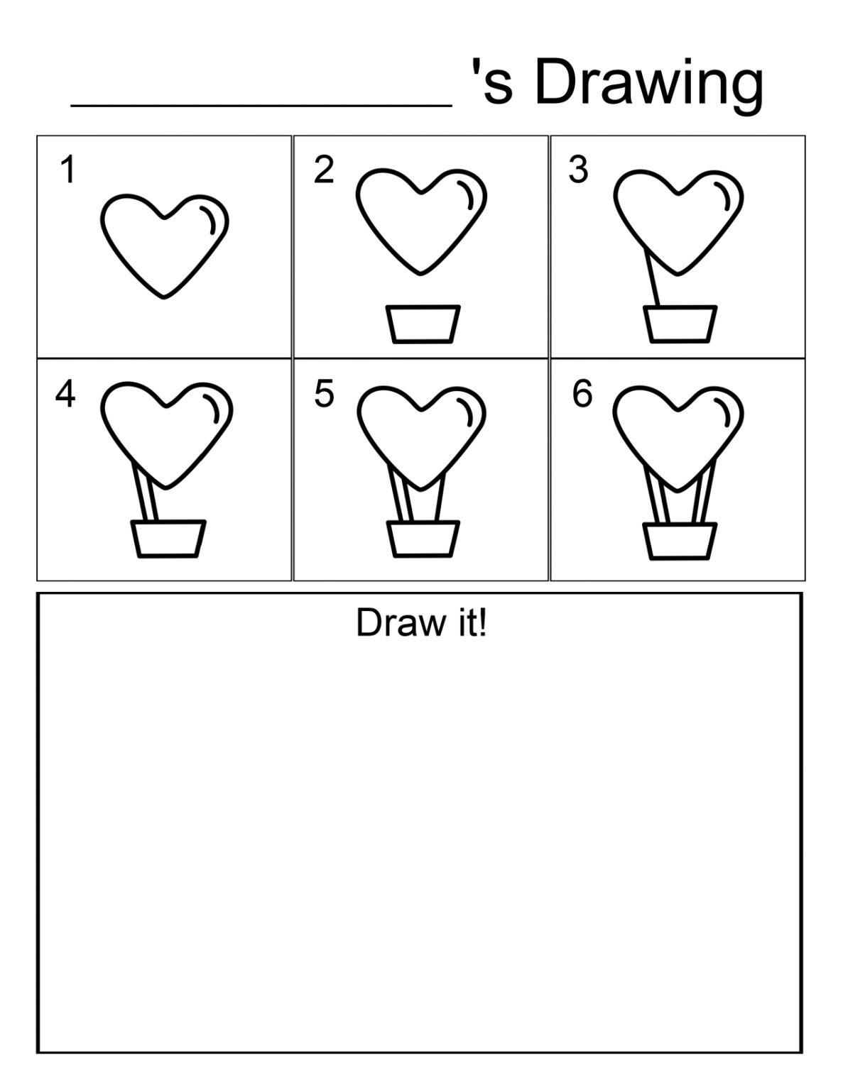 12 Valentine Directed Drawings For Kids (Free Download) | Acrylic ...