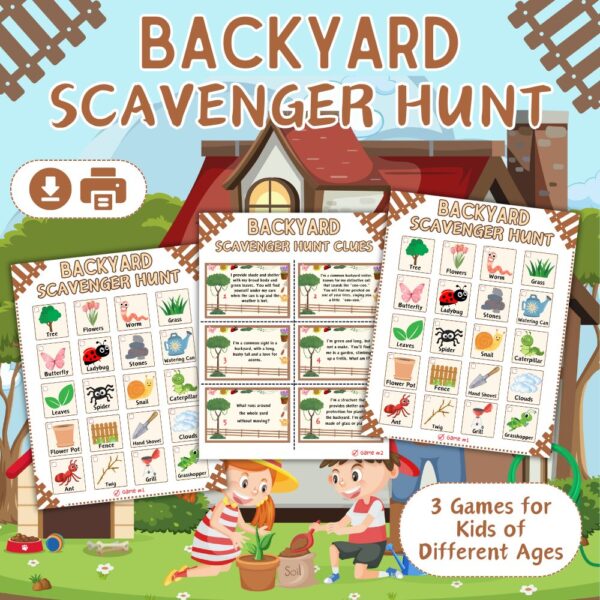 Backyard Scavenger Hunt For Kids + Free Printable | Acrylic Painting School