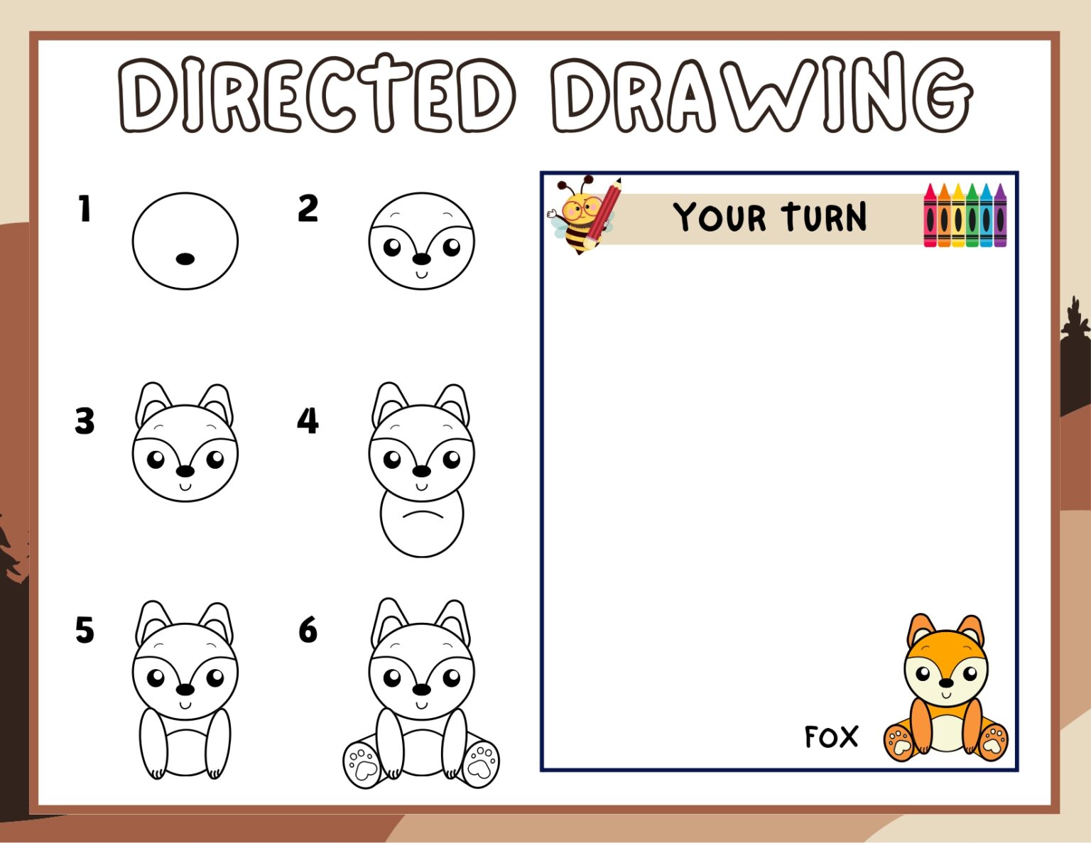 Woodland Directed Drawings: 10 Free Printable Pages | Acrylic Painting ...