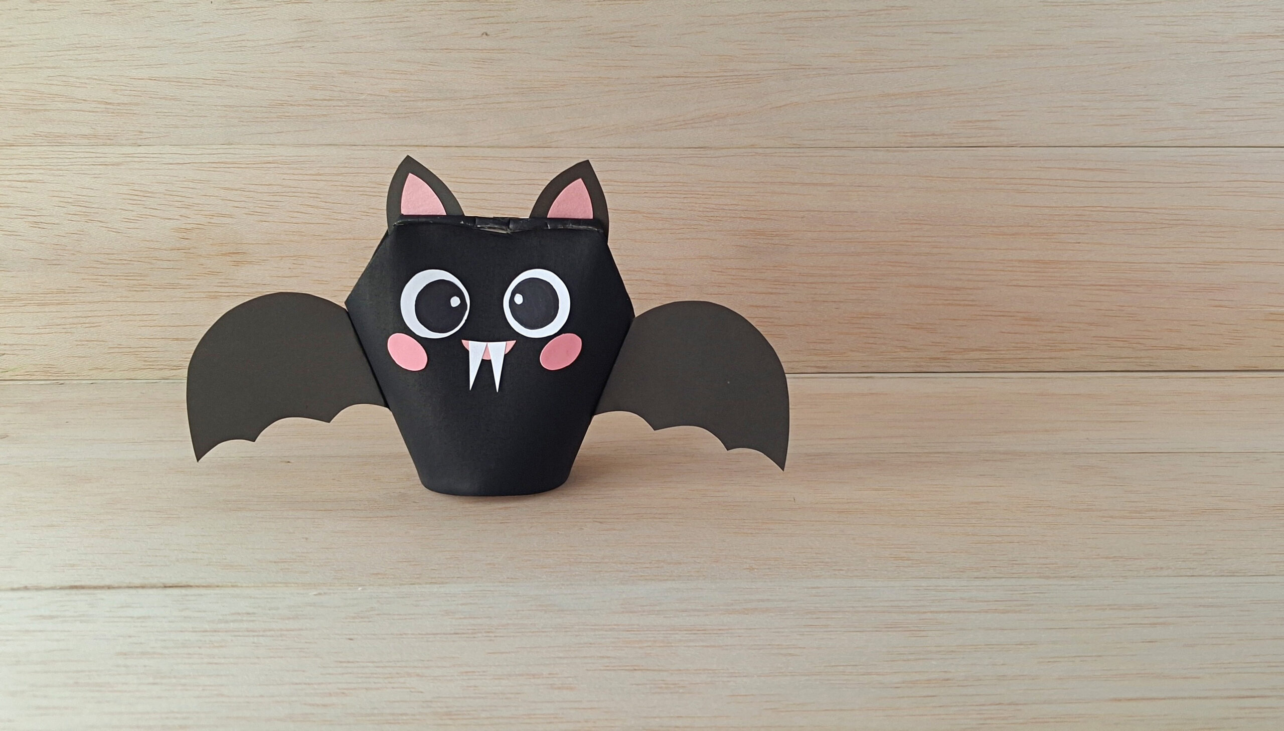 Paper Cup Bat Cat Halloween Craft | Acrylic Painting School